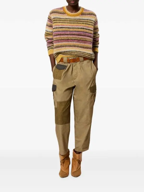 MARANT ETOILE Morine Brushed-knit Striped Sweater