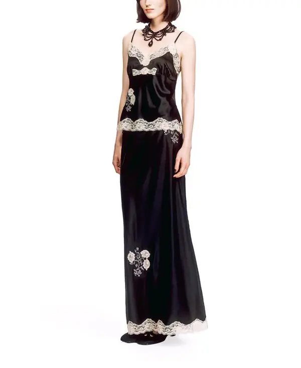 Anna Sui Lingerie Satin Camisole - Black