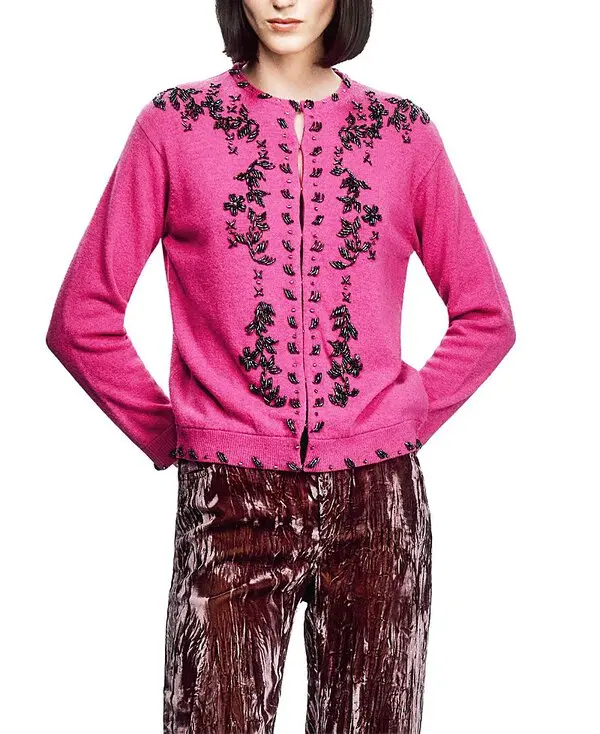 Anna Sui Beaded Knit Cardigan