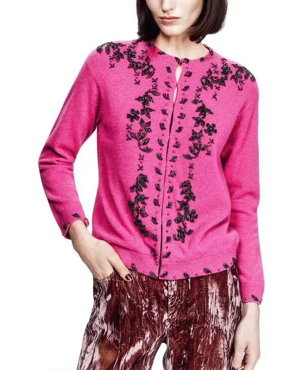 Anna Sui Beaded Knit Cardigan