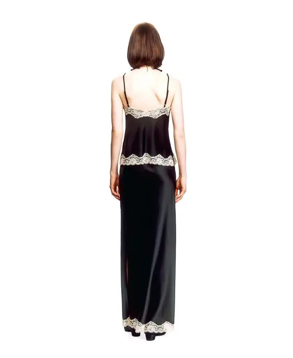 Anna Sui Lingerie Satin Skirt - Black