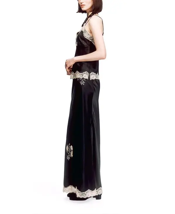 Anna Sui Lingerie Satin Skirt - Black
