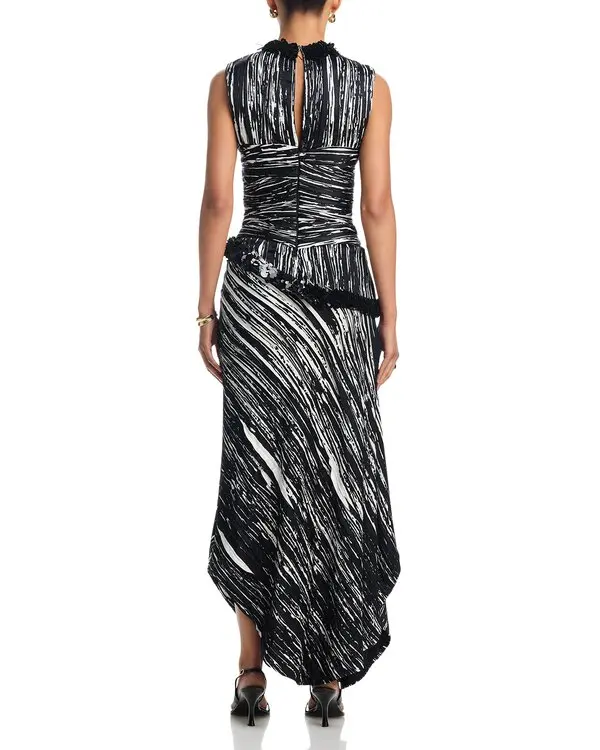 Brandon Maxwell Fiora Draped Asymmetric Dress