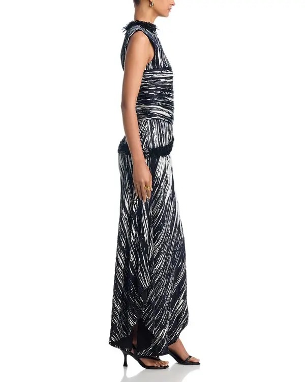Brandon Maxwell Fiora Draped Asymmetric Dress