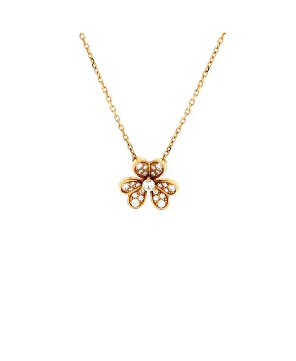 VAN CLEEF & ARPELS Mini Frivole Pendant Necklace 18k Gold With Pave Diamonds, 15.75 - K Gold