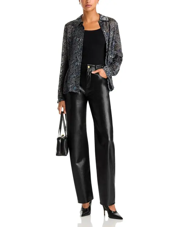 Paige Emilie Leather Blend Novelty Waist Jeans