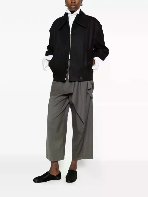 Issey Miyake Shell Zip-up Oversized Jacket