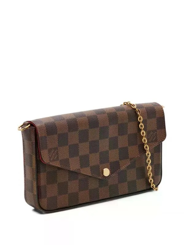 LOUIS VUITTON Felicie Damier Ebene Clutch Bag - Brown