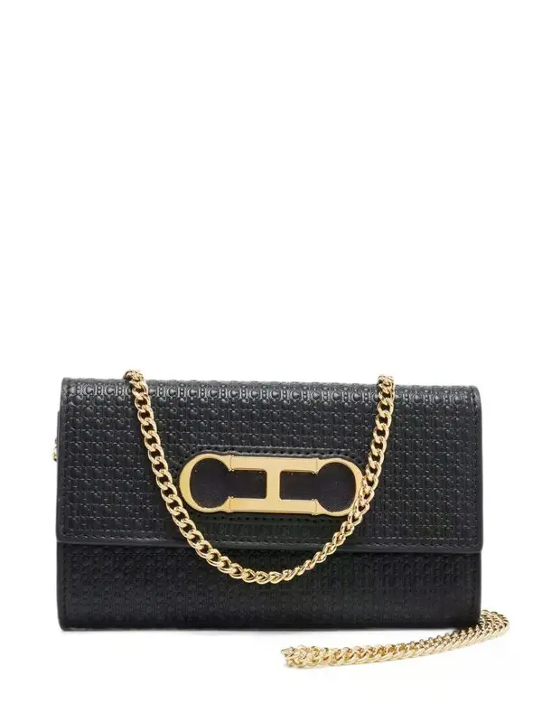 Carolina Herrera Initials Insignia Monogram-embossed Clutch Bag - Black