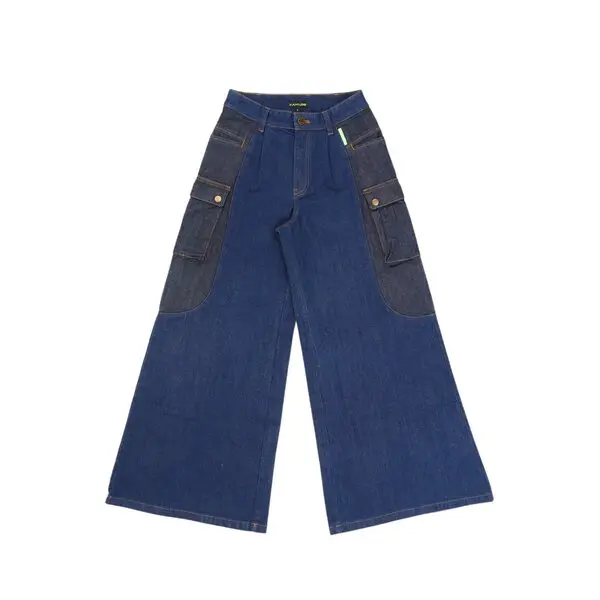 KAPTURE Denim Wide Leg Pants