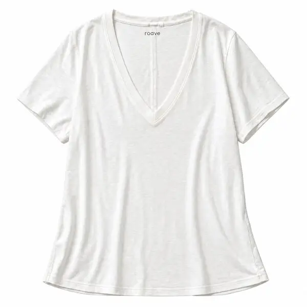 ROAVE Loose Linen Blend V Necked T-shirt
