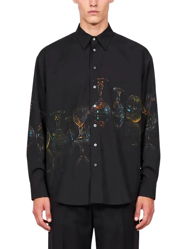 MAGLIANO Glass-print Long-sleeve Shirt