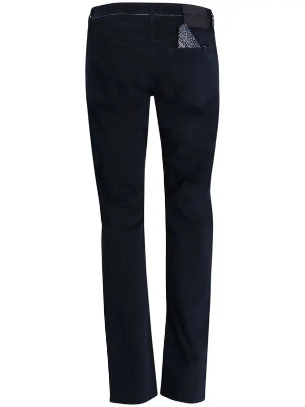JACOB COHЁN Contrast-stitching Cotton Trousers