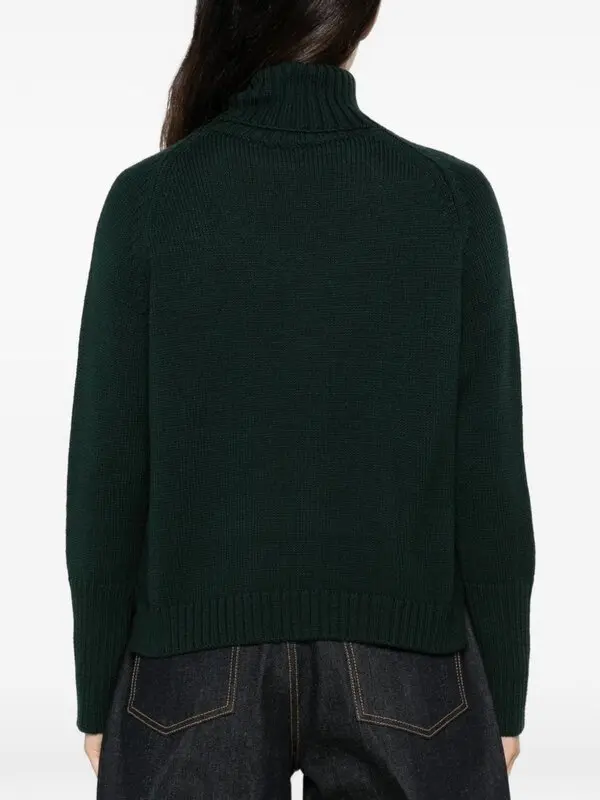 BASE Wool Turtle-neck Sweater - Green