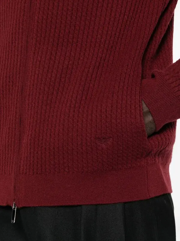 Emporio Armani Wool Zipped Cardigan