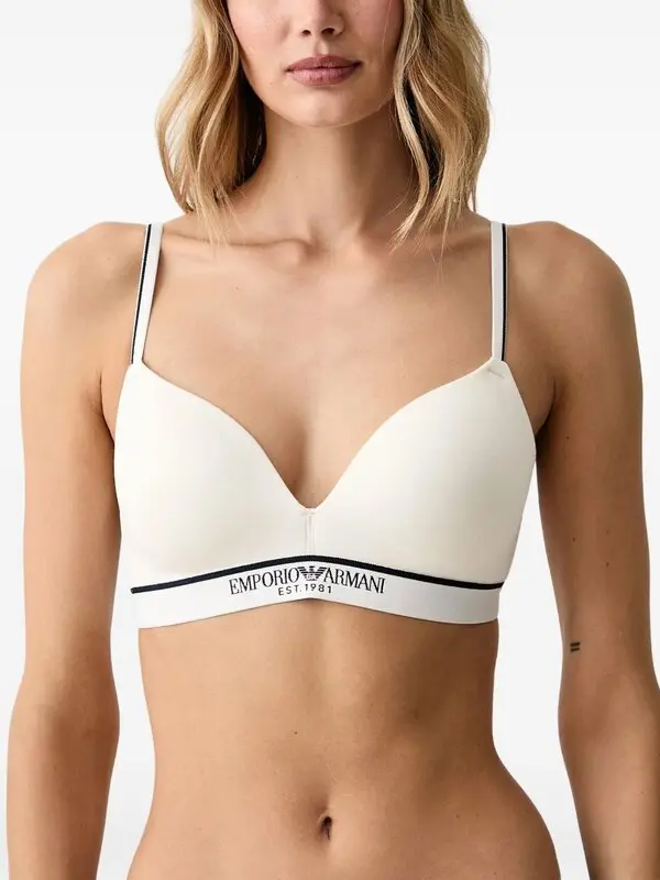 Emporio Armani Padded Triangle Bra - White