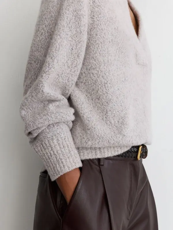 REISS Nova Cashmere-blend Bouclé V-neck Jumper