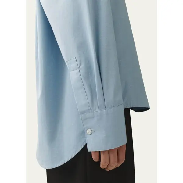 Attersee Slub Cotton Poplin Button-down Cocoon Shirt