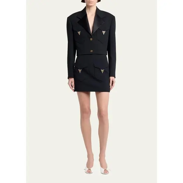 Versace Wool Mini Skirt