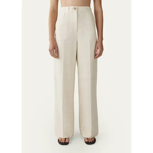 Attersee Silk-linen Wide-leg Utility Trousers