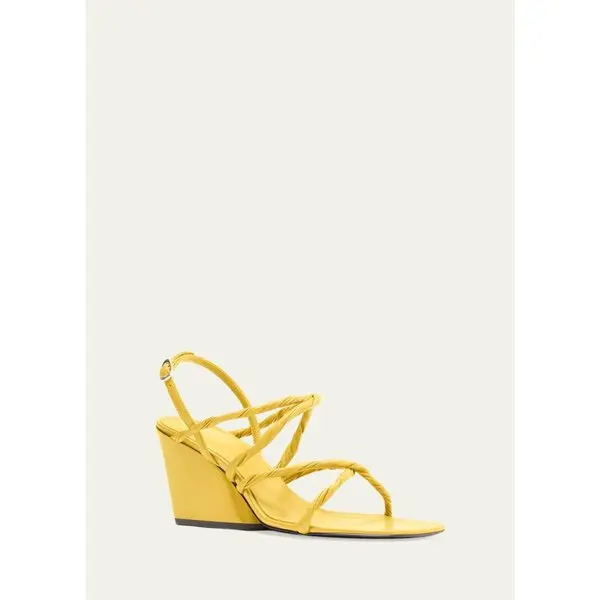 Proenza Schouler 80mm Twist Slant Leather Sandals - Black