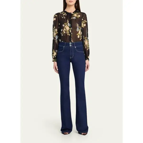 Veronica Beard Ashlynn Floral Silk Blouse