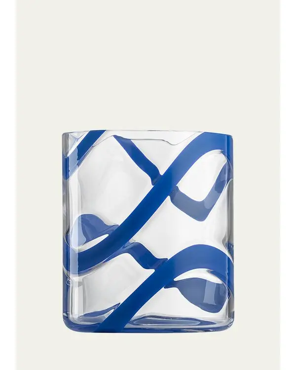NASONMORETTI Cyrcus Double Old-fashioned Glass, 15.3 Oz - Blue