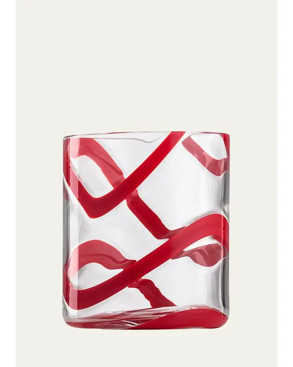 NASONMORETTI Cyrcus Double Old-fashioned Glass, 15.3 Oz - Red