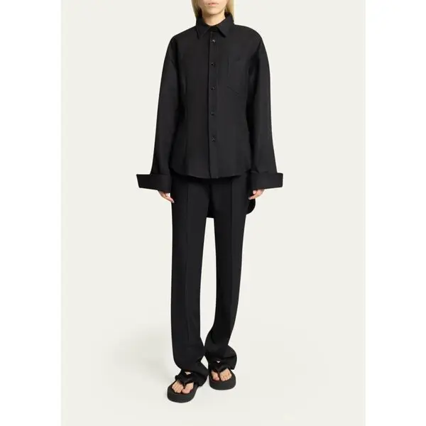 Balenciaga Double Cotton Twill Cocoon Collared Shirt