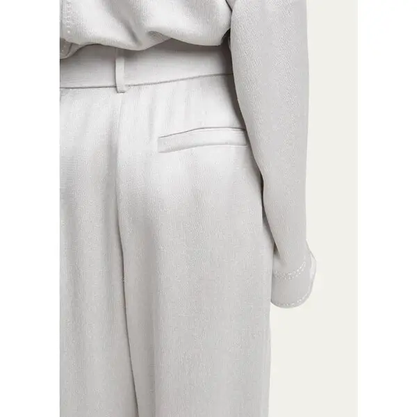 Giorgio Armani Hammered Satin Pleated Straight-leg Trousers