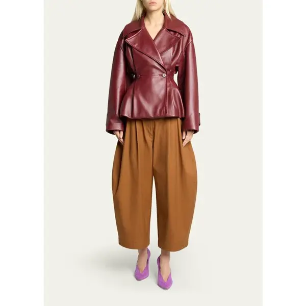 Balenciaga Pleated Barrel-leg Ankle Bermuda Pants