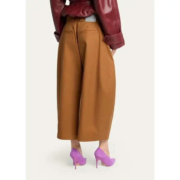 Balenciaga Pleated Barrel-leg Ankle Bermuda Pants