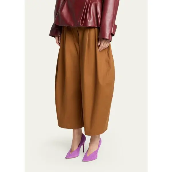 Balenciaga Pleated Barrel-leg Ankle Bermuda Pants