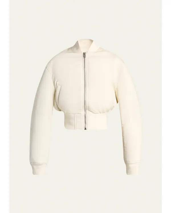 Balenciaga Padded Faille Crop Bomber Jacket