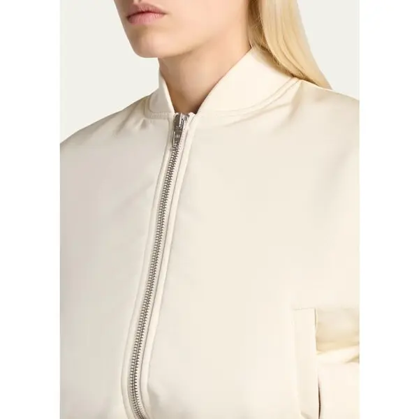 Balenciaga Padded Faille Crop Bomber Jacket