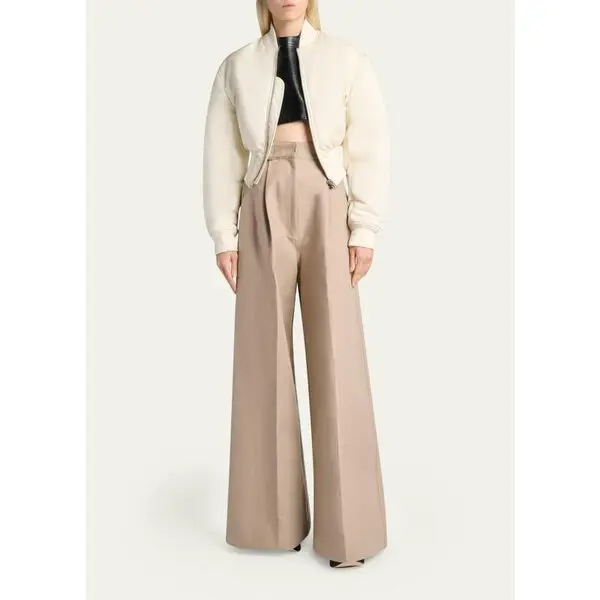 Balenciaga Padded Faille Crop Bomber Jacket