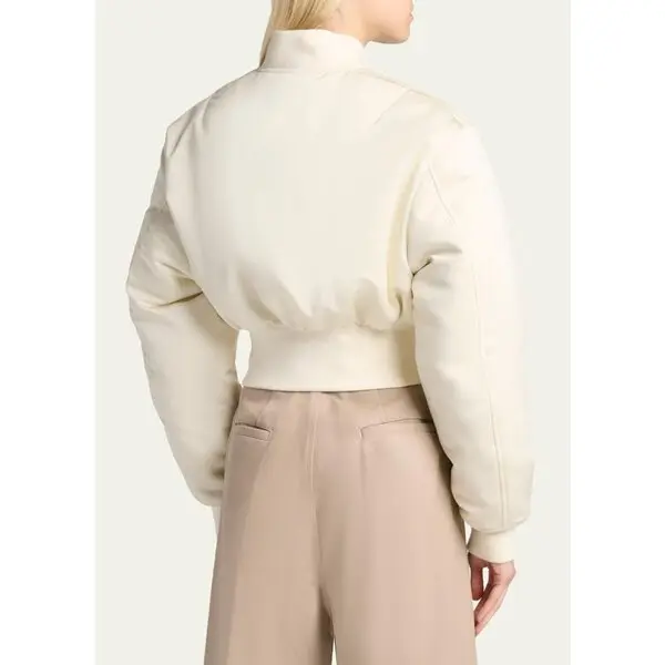 Balenciaga Padded Faille Crop Bomber Jacket