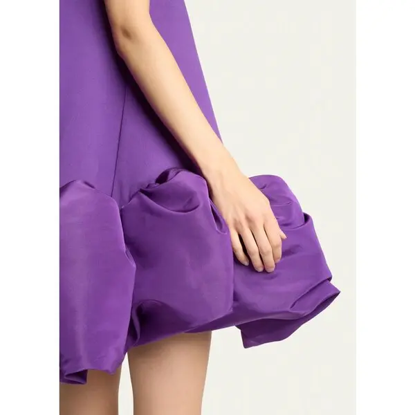 Balenciaga Silk Balloon Ruffle Mini Halter Dress