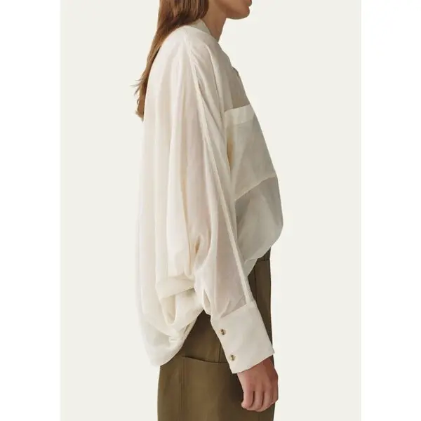 Attersee Sheer Cotton Voile Oversized Utility Shirt