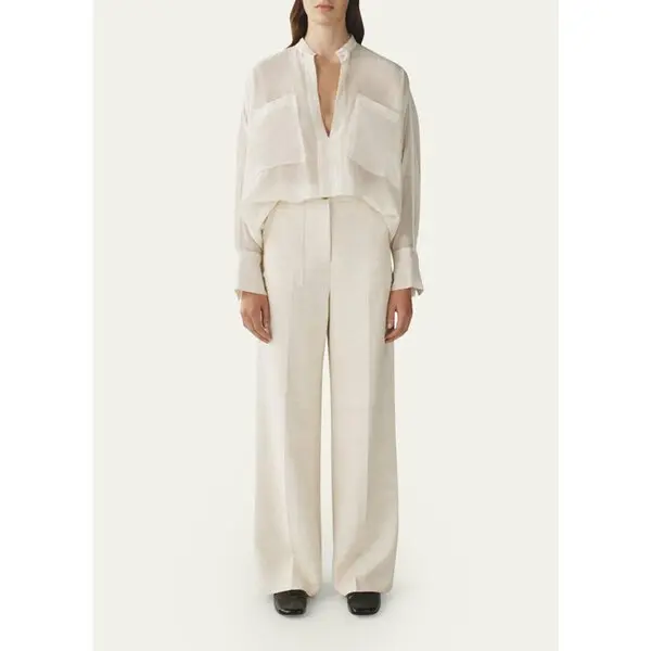 Attersee Sheer Cotton Voile Oversized Utility Shirt