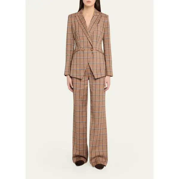 Veronica Beard Rickie Plaid Dickey Jacket - Ochre Multi