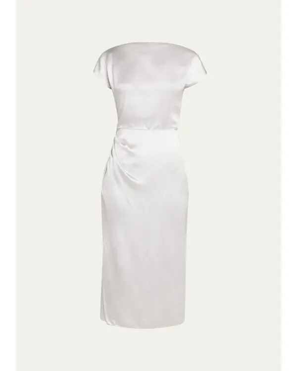 Giorgio Armani Satin Midi Dress - Silver
