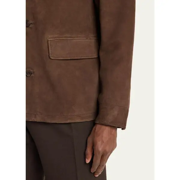 Officine Générale Suede Button-front Jacket