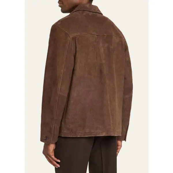 Officine Générale Suede Button-front Jacket