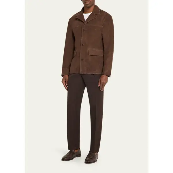 Officine Générale Suede Button-front Jacket