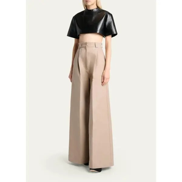 Balenciaga High-rise Pleated Wide-leg Pants