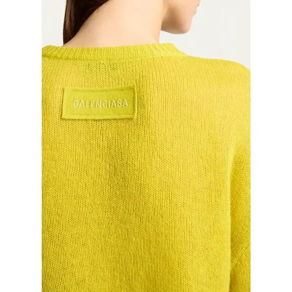 Balenciaga Cashmere Open-knit Crop Sweater - Gold