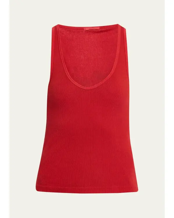 All Three Claire Ribbed Tank Top - Red