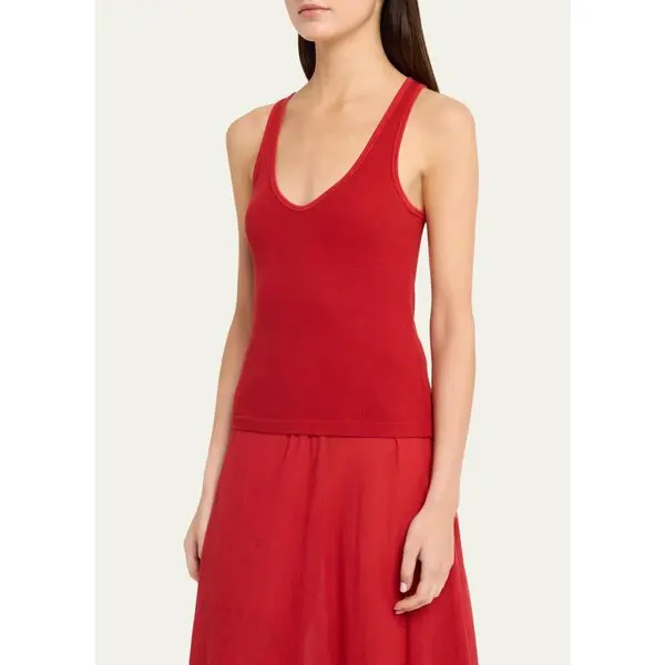 All Three Claire Ribbed Tank Top - Red