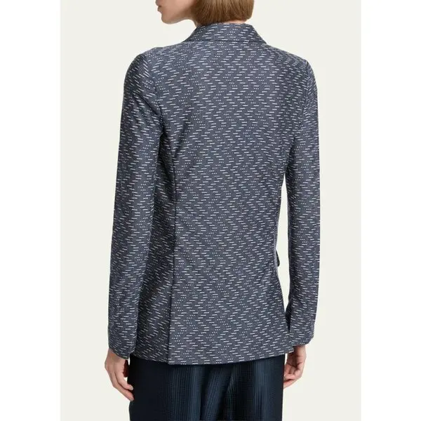 Giorgio Armani Zigzag Jacquard Cashmere Single-breasted Jacket